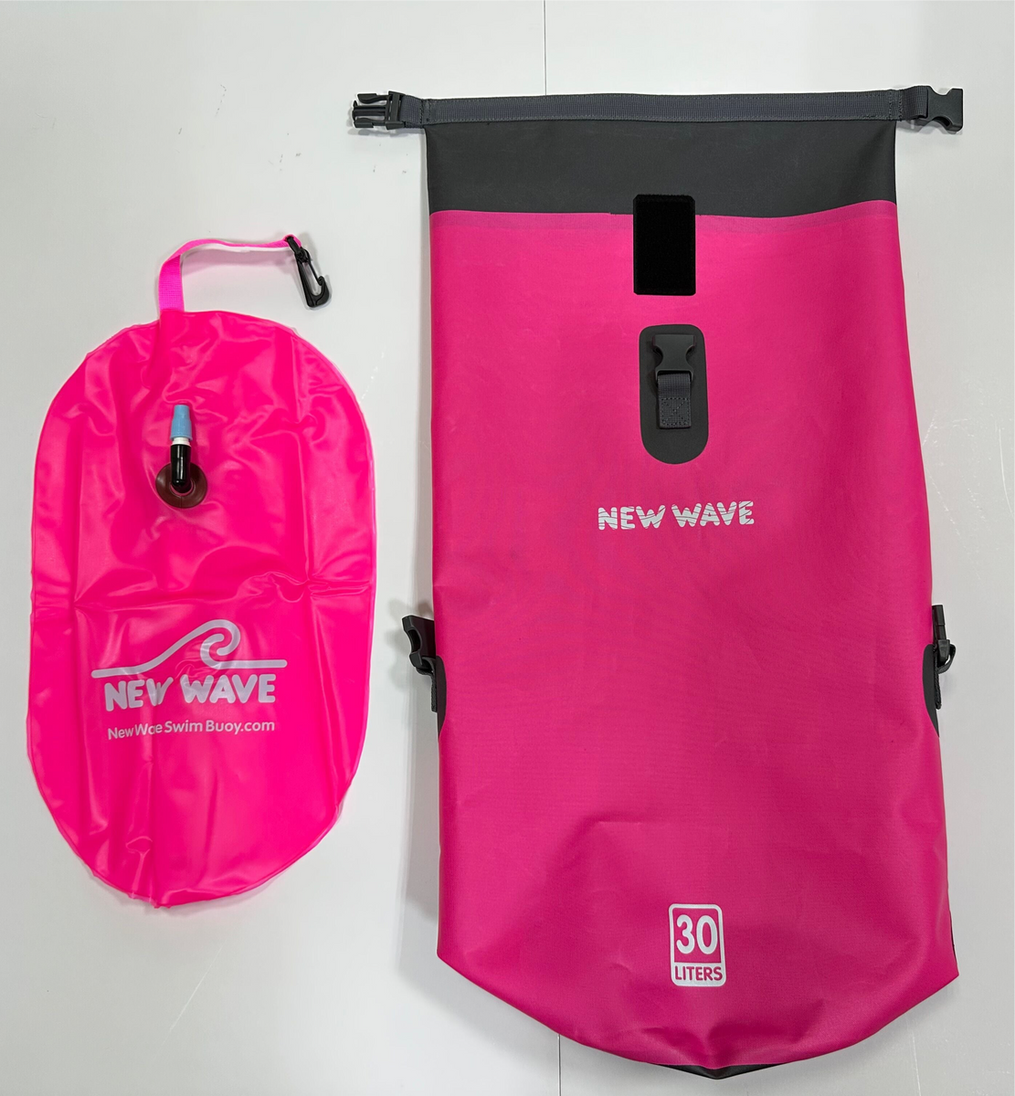 Waterproof Backpack 30 Liter - Pink New Wave Swim Buoy for Open Water ...