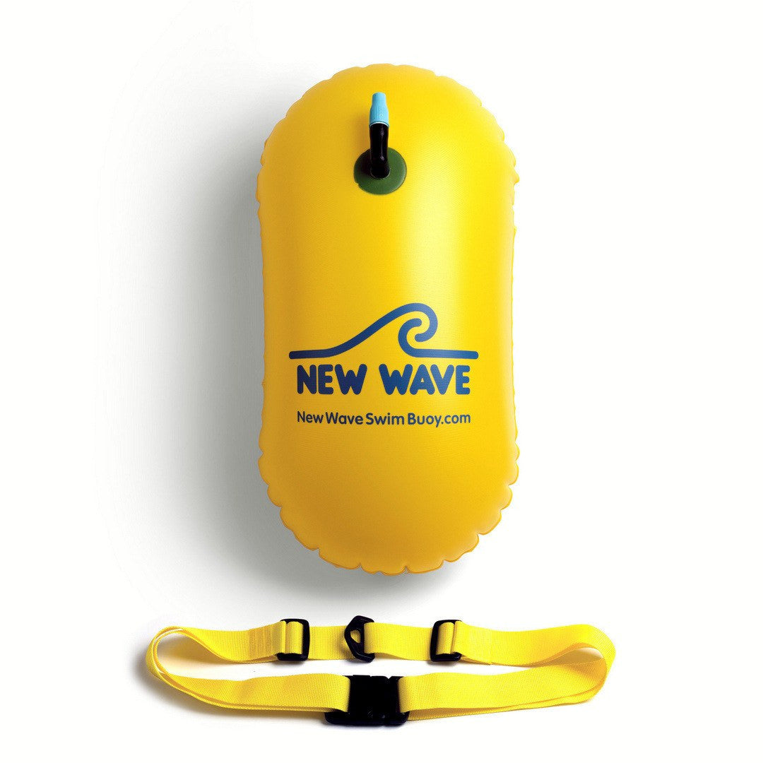 New Wave Swim Bubble for Open Water - Yellow Triathlon Buoy (No Drybag)